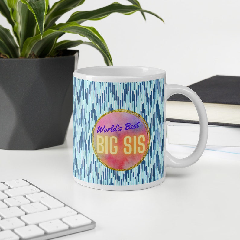 World's Best Didi, Big Sis Coffee Mug | Blue Chevron Mug | Gift for ...