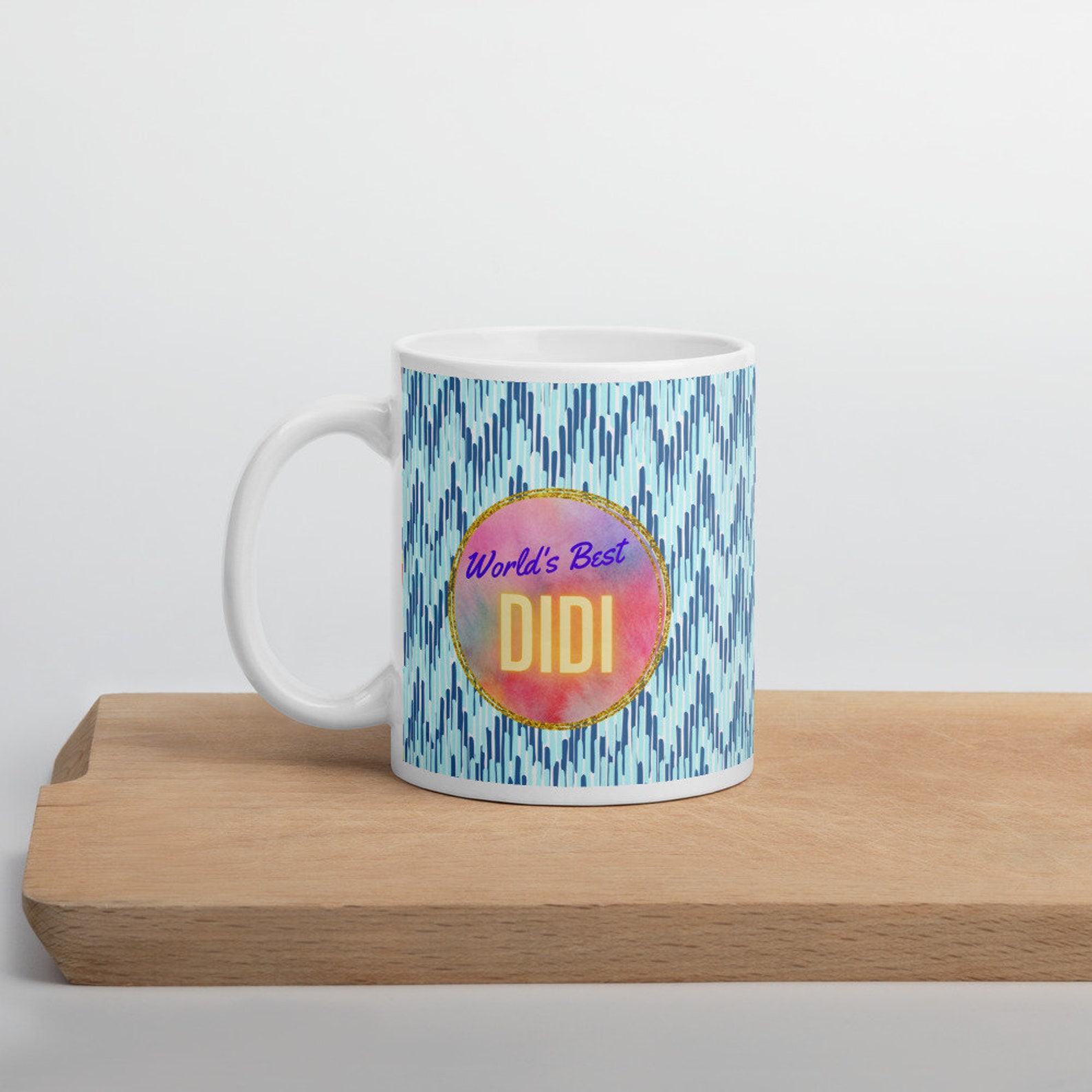 World's Best Didi, Big Sis Coffee Mug | Blue Chevron Mug | Gift for ...