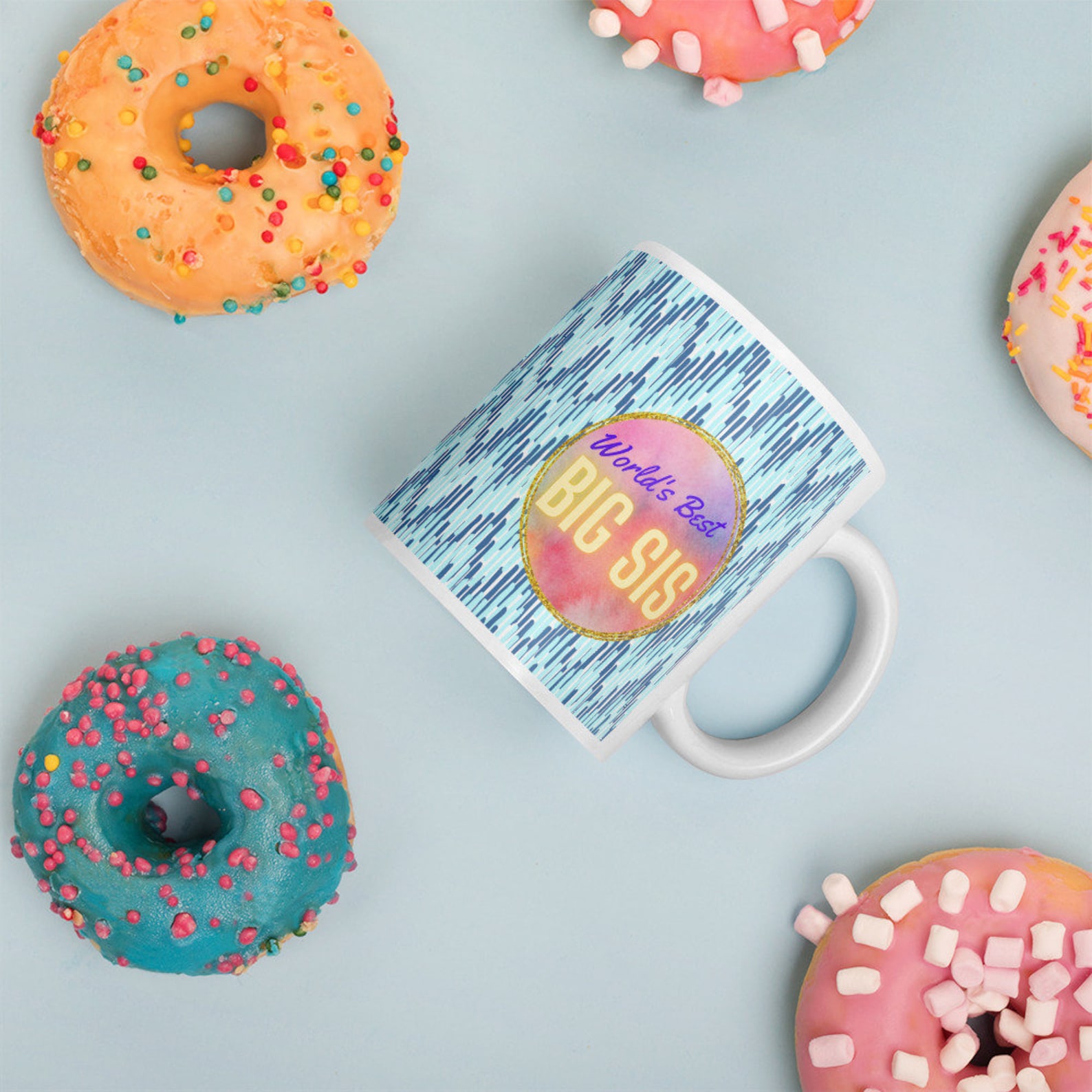 World's Best Didi, Big Sis Coffee Mug | Blue Chevron Mug | Gift for ...