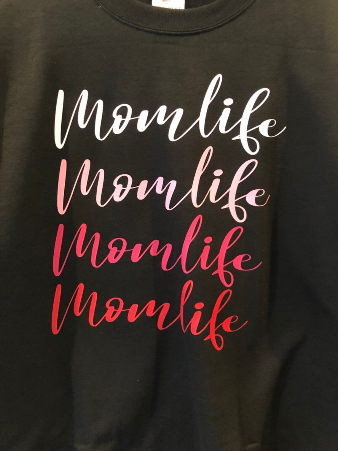 Mom Life Pink Ombre Sweatshirt in Black Momlife Sweatshirt - Etsy