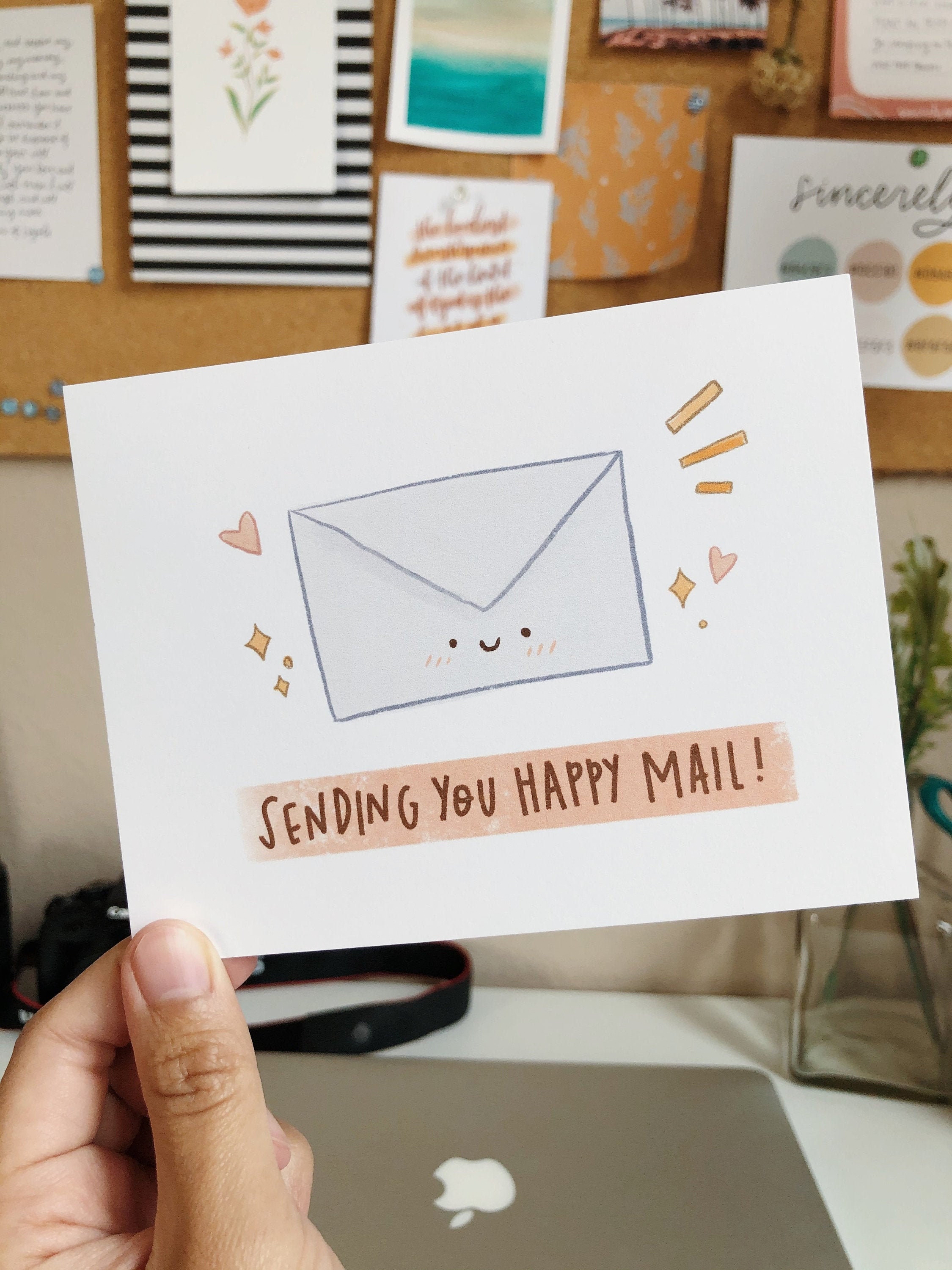 Sending You Happy Mail Postcard Printable Postcard Instant - Etsy