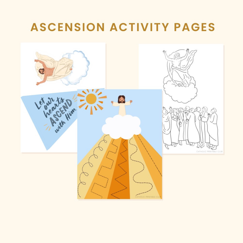 Ascension Pentecost Activity Sheets, Catholic Kids, Sunday School Craft ...