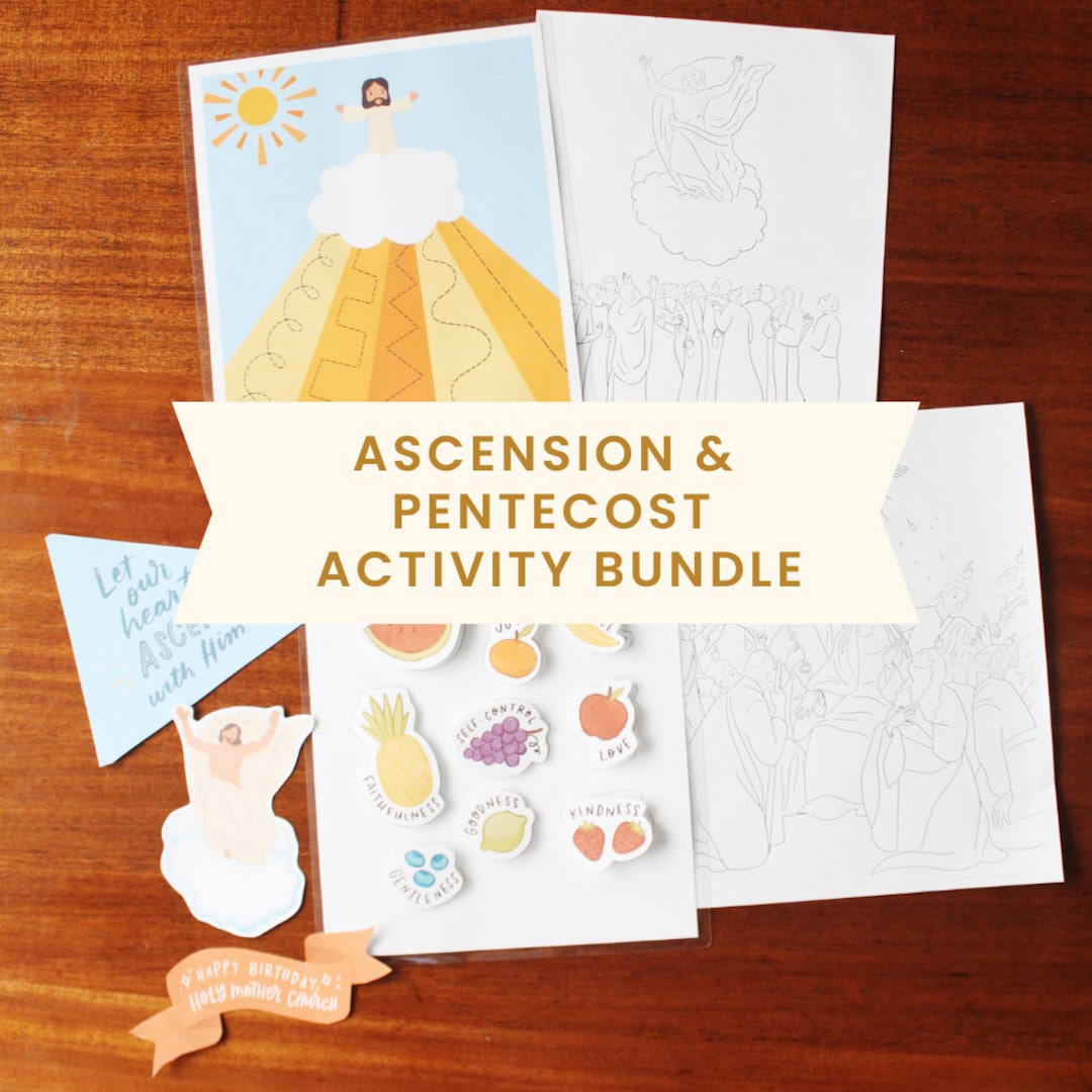 Ascension Pentecost Activity Sheets, Catholic Kids, Sunday School Craft ...