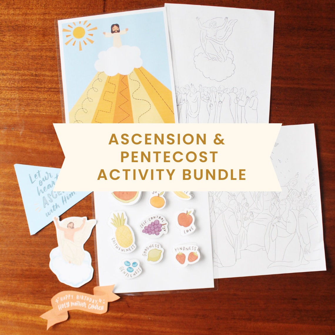 Ascension Pentecost Activity Sheets, Catholic Kids, Sunday School Craft ...