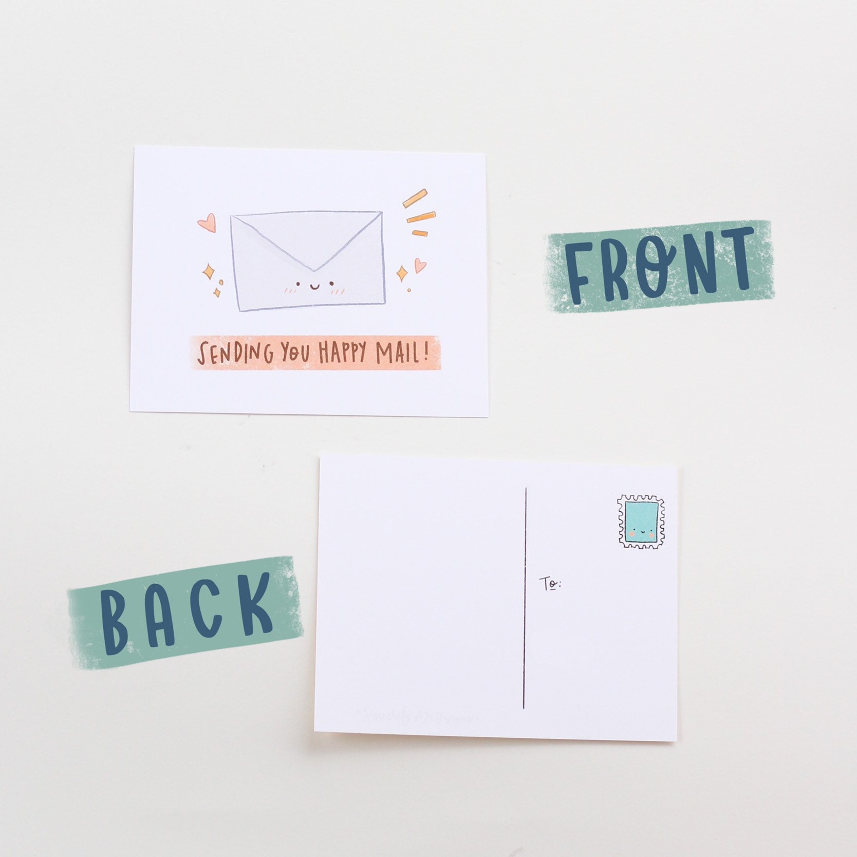 Sending You Happy Mail Postcard Printable Postcard Instant - Etsy