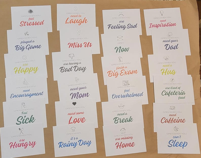 Open When Envelopes, University College Gifts, Leaving Home Gift ...