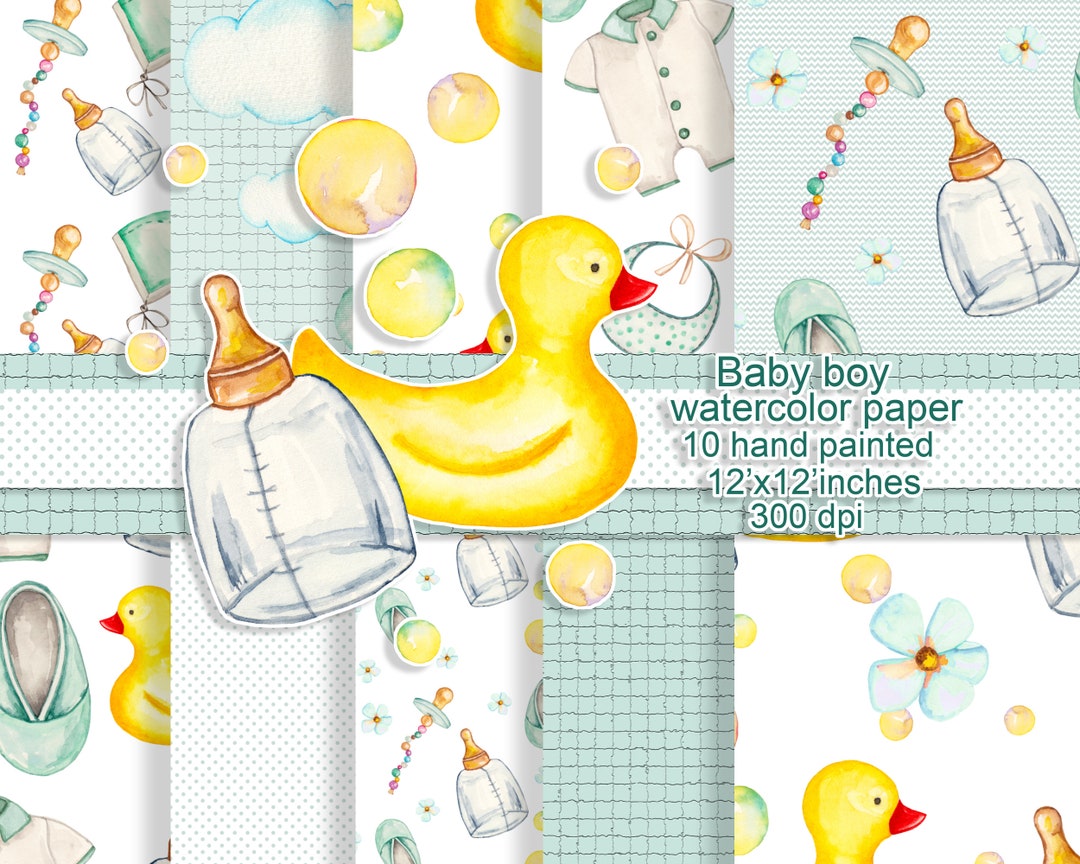Bath Time Digital Paper Pack Baby Boy Fabric Pattern Nursery - Etsy