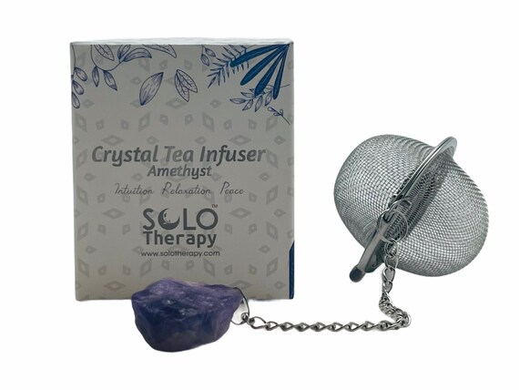 Crystal Tea Infuser Amethyst Crystal Stainless Steel Ball - Etsy