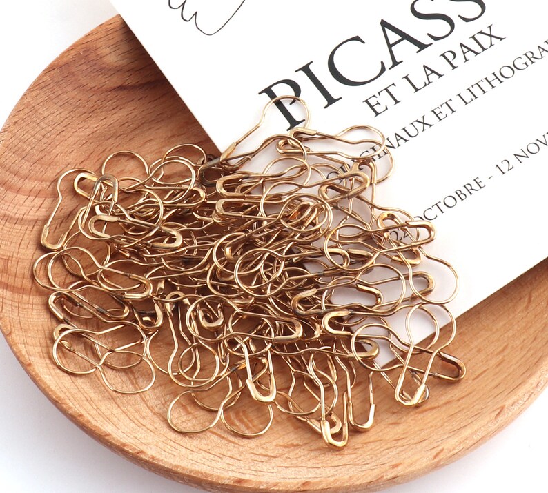 Light Gold Bulb Shape Metal Stitch Markers Knitting Pin | Etsy