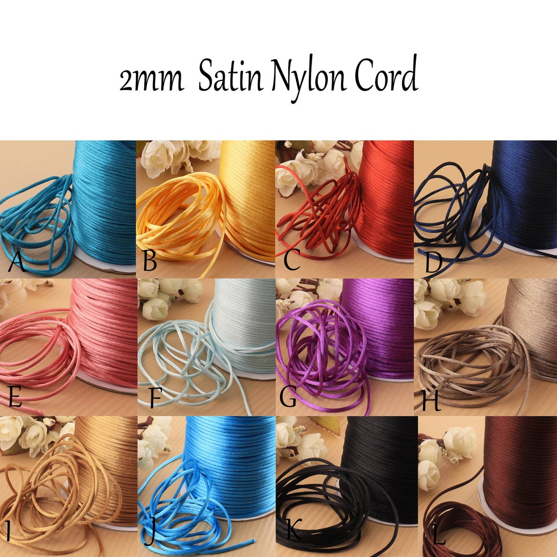 2mm Satin Nylon Cord Colorful Chinese Knot Woven Rope Thin - Etsy