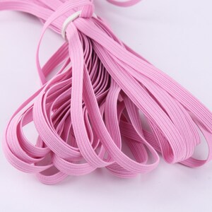 Elastic Band 6mm - Elastic Cord for Masks - Pink Flat Elastic Ribbon ...