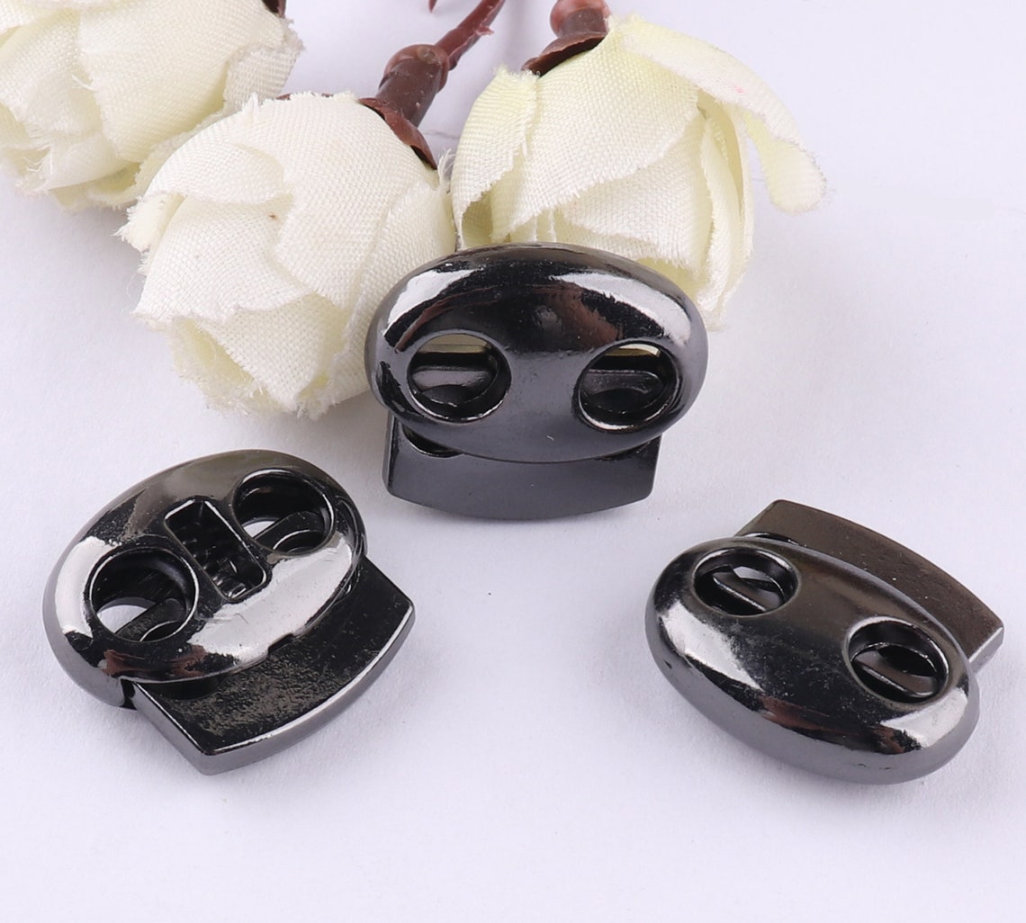 Black Cord Stopper Flat Rope Lock Spring Lock Cord Lock Double | Etsy