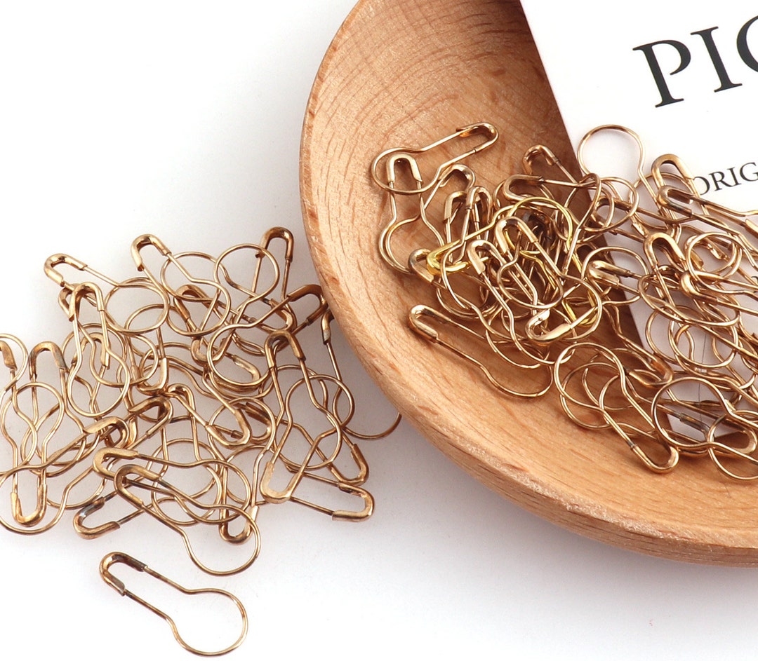 Light Gold Bulb Shape Metal Stitch Markers Knitting Pin Removable ...