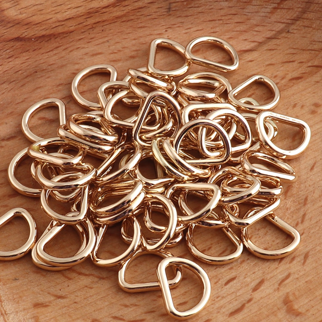 Gold Metal D Rings Connector Rings D Shaped Buckle Strap Ring 10mm ...
