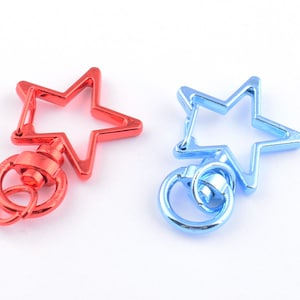 Star Shaped Lobster Clasp DIY Metal Snap Hook Key Ring Charm Keychain ...