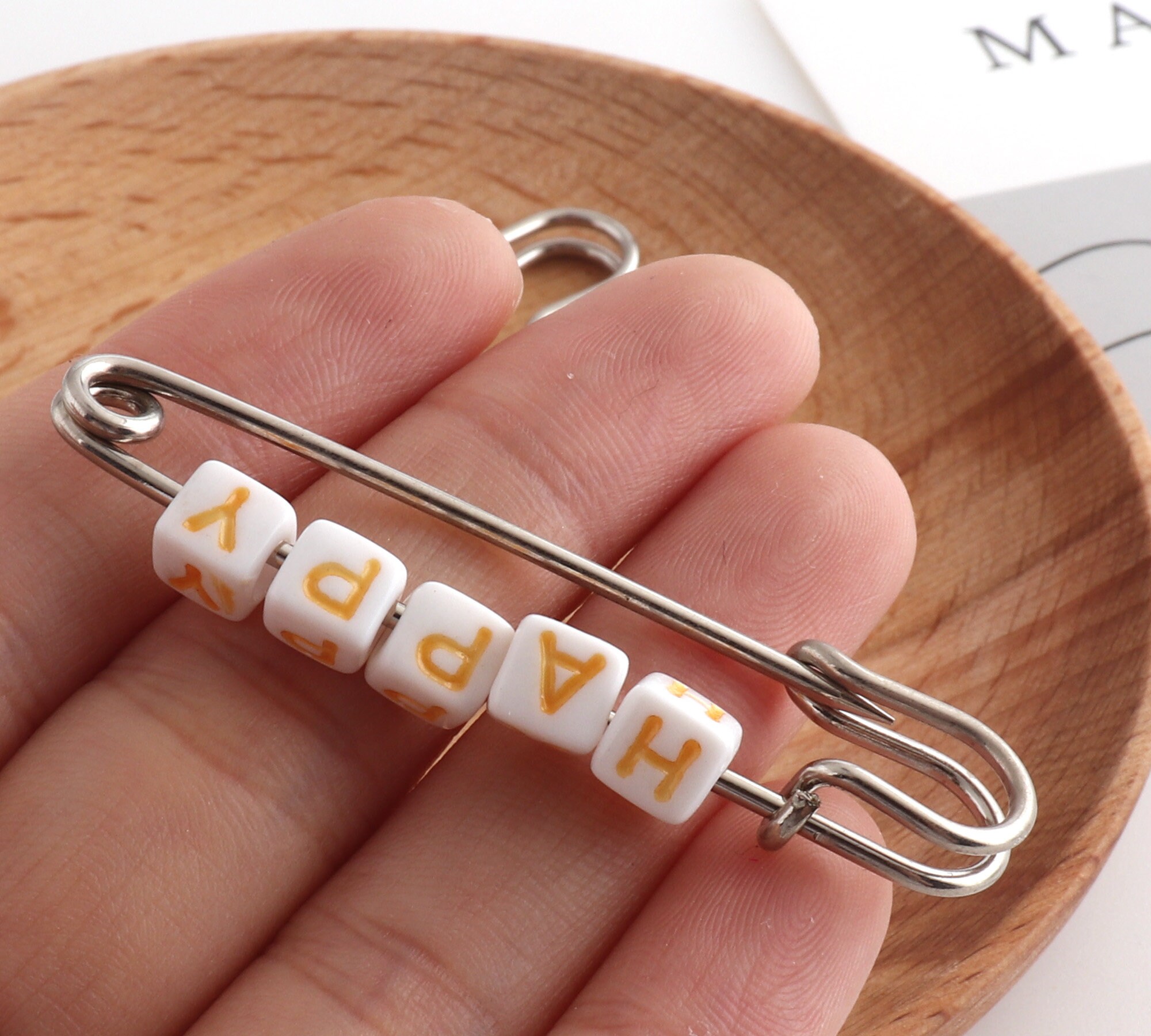 56/86mm Colorful Safety Pins With Letter Jewelry Pin Metal Pin - Etsy