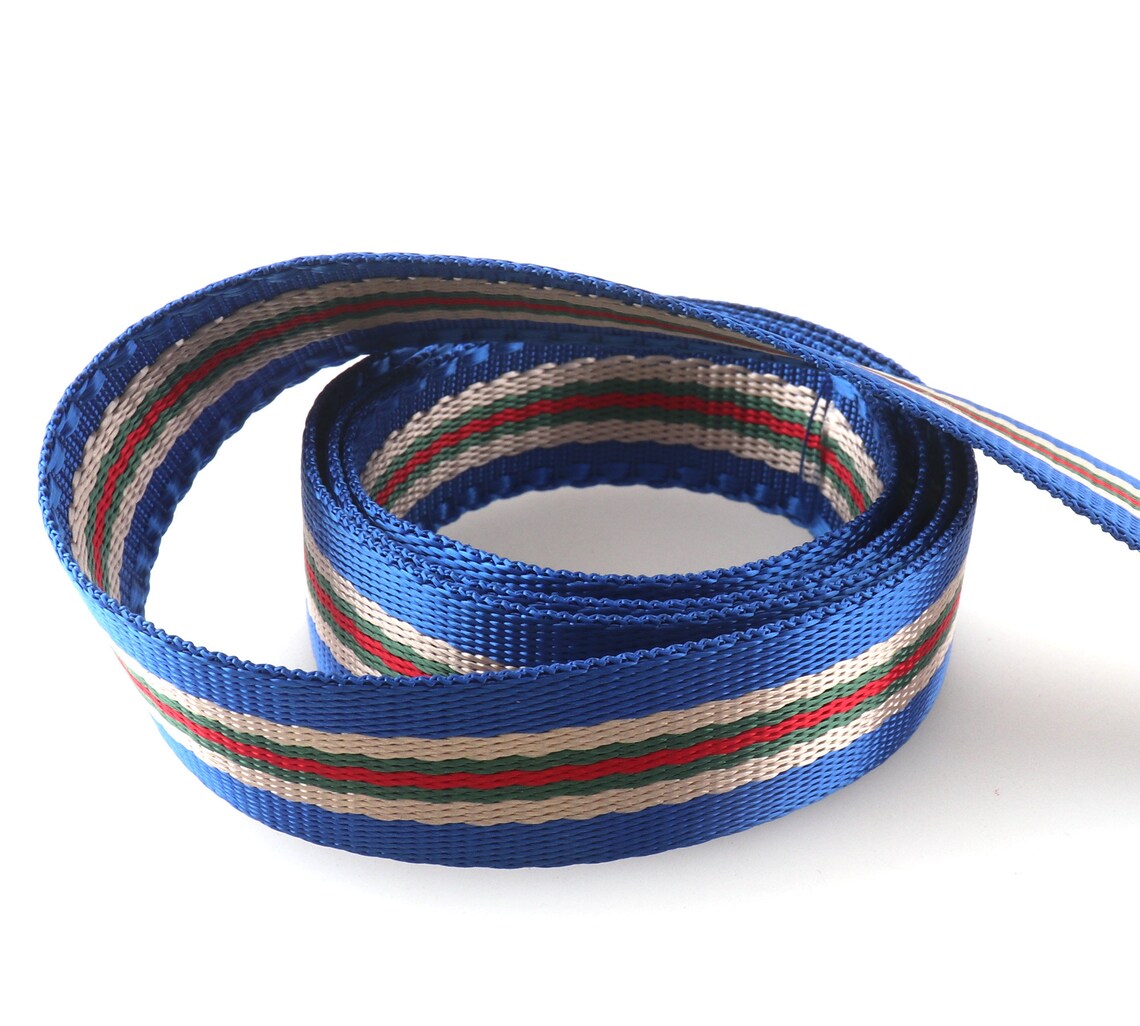 25mm Nylon webbing blue ribbon High-density stripe thick strap | Etsy