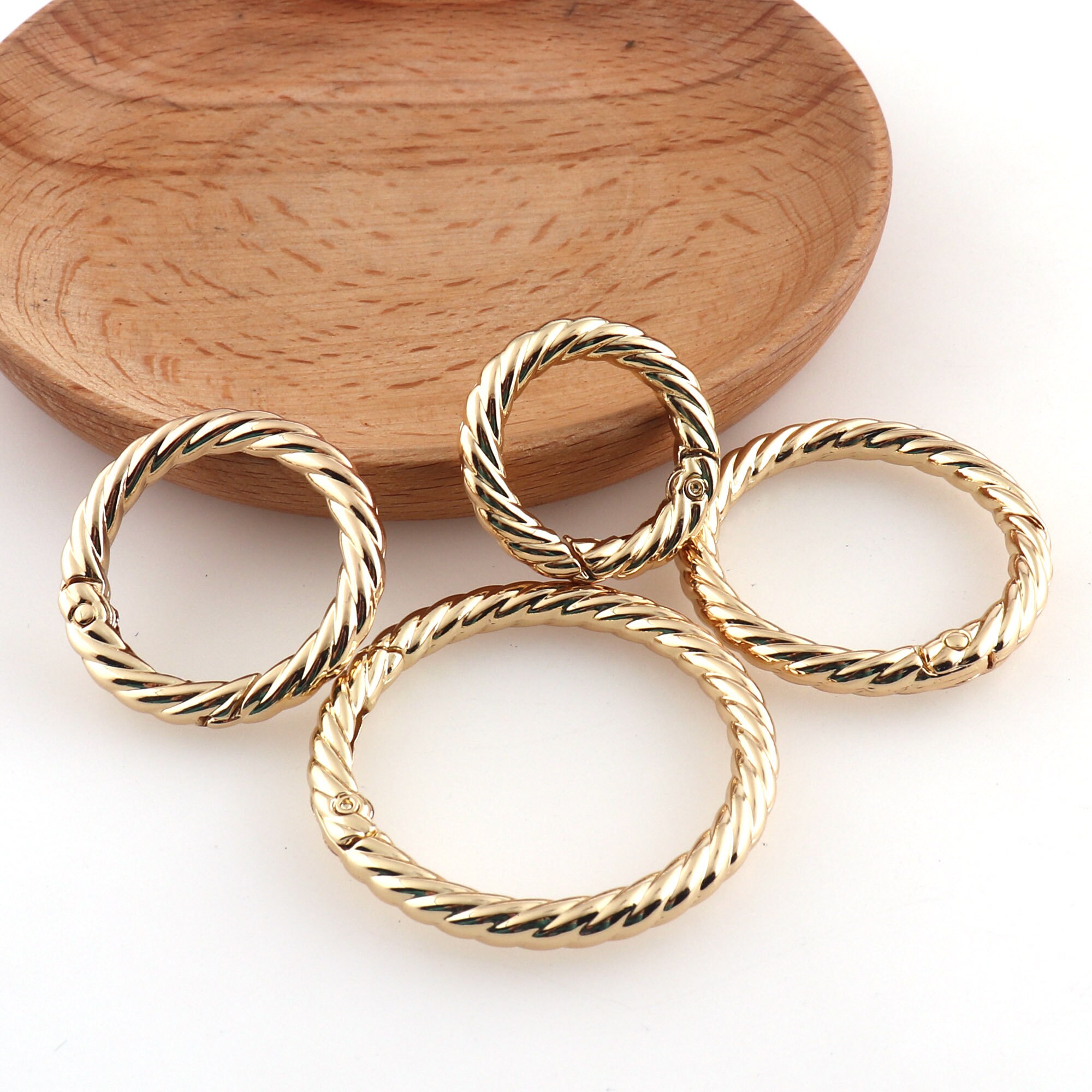 Rope Rings Round Shape Gold Metal Spring Ring Gate O Ring Push - Etsy ...