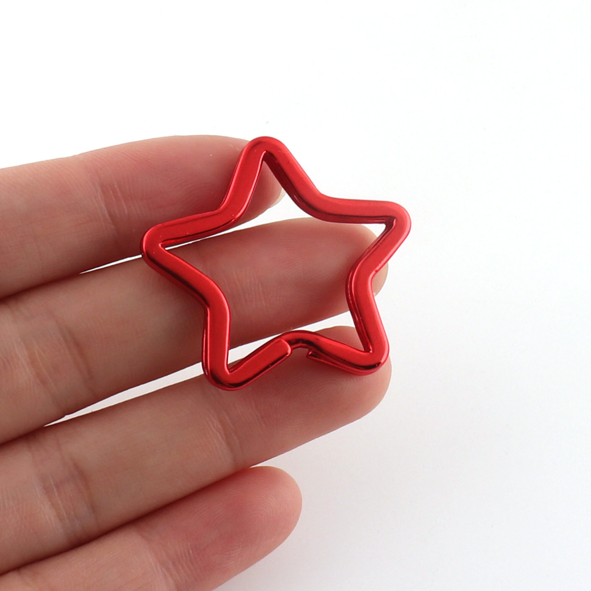 Red Color Heart Star Shape Key Ring Key Chain Split Ring Mouse | Etsy