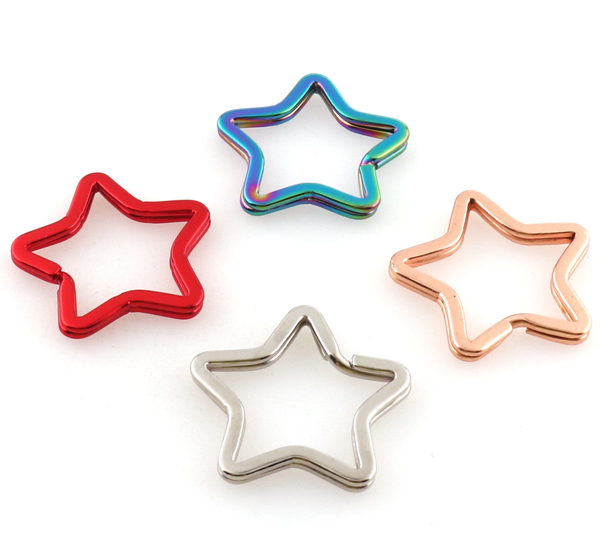 Mix Color Beautiful Star Shape Metal Split Ring Key Ring | Etsy