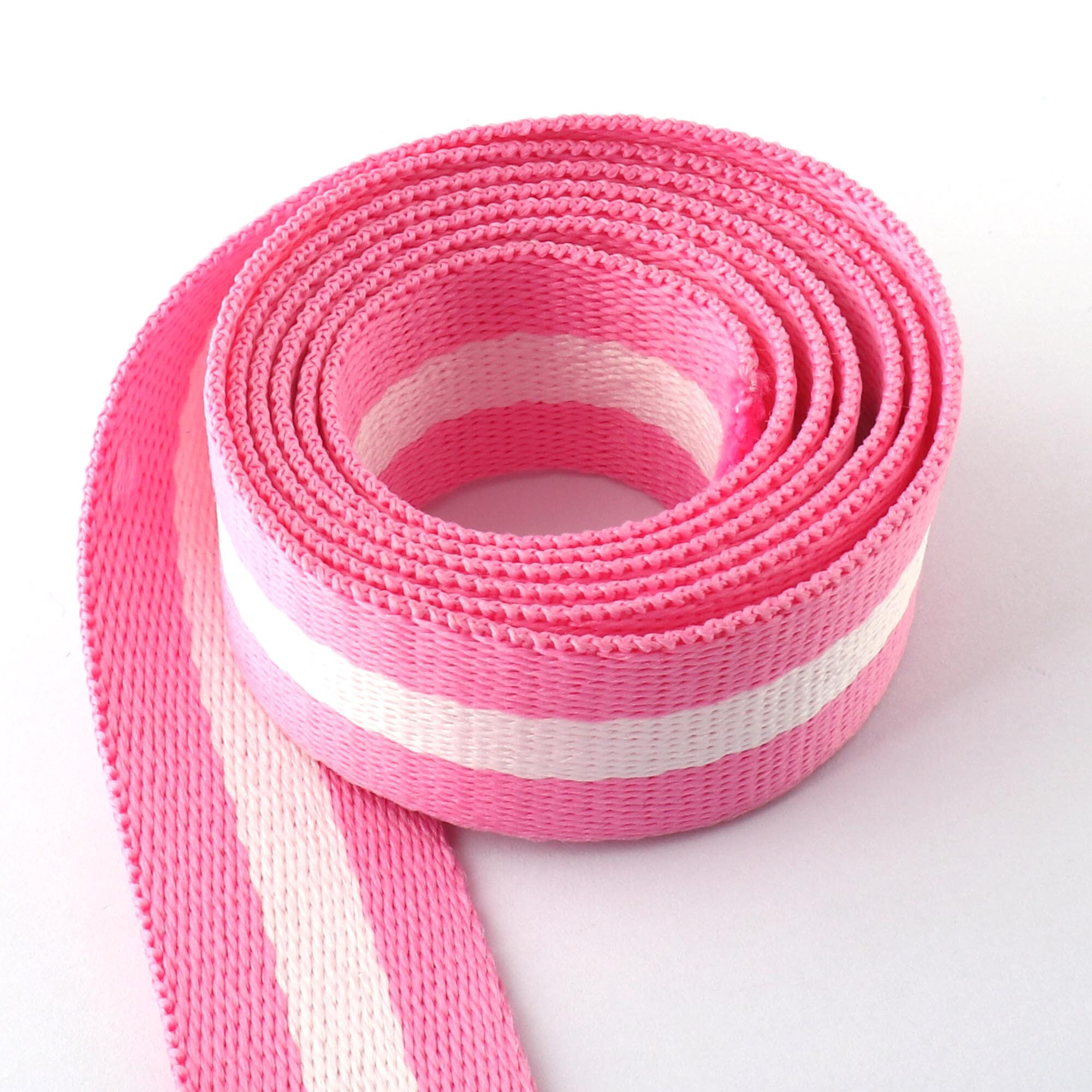 25mm Striped webbing pink color cotton Webbing bag strapping | Etsy