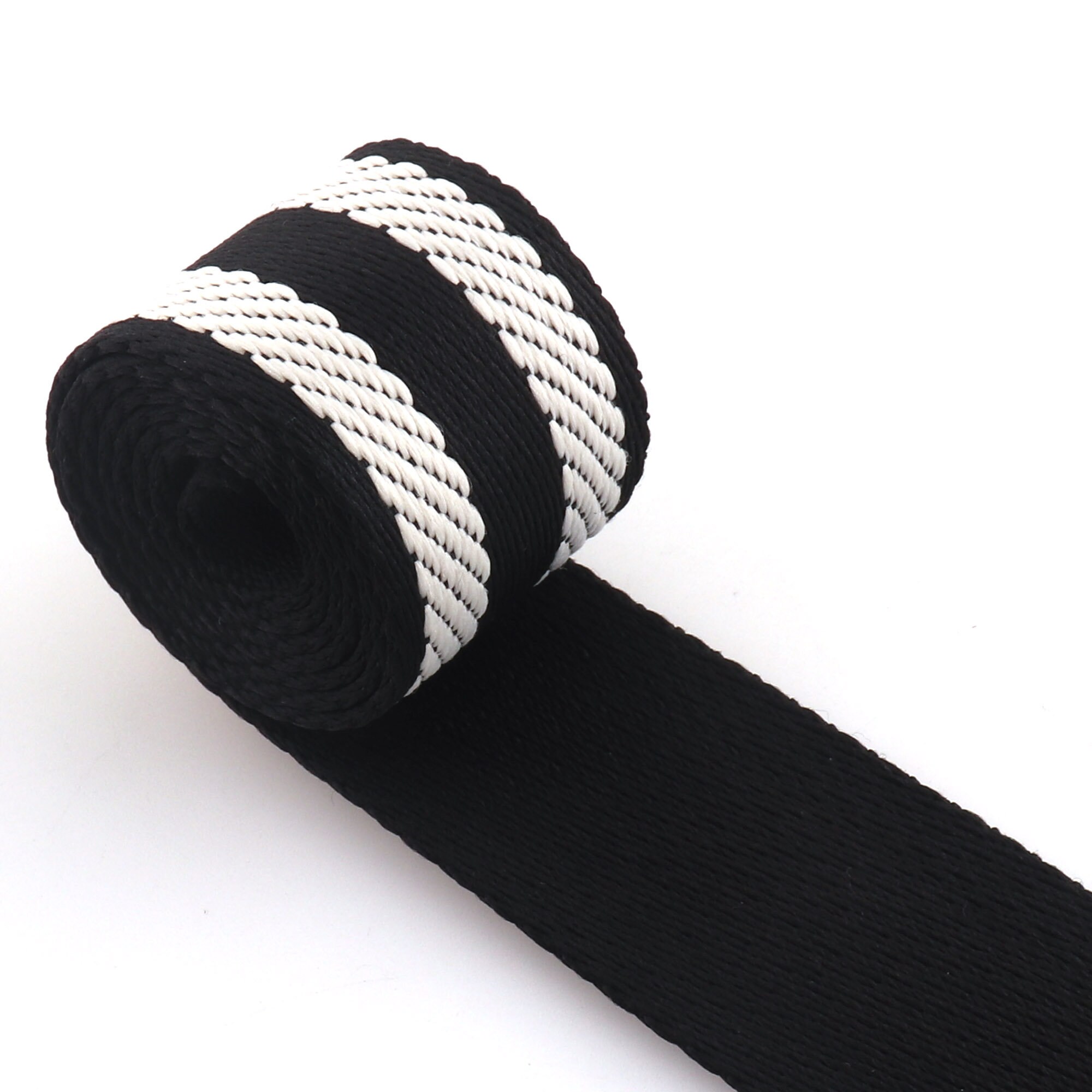 1 1/2inch Cotton Webbing Black Stripe Webbing Fabric Key Fobs | Etsy