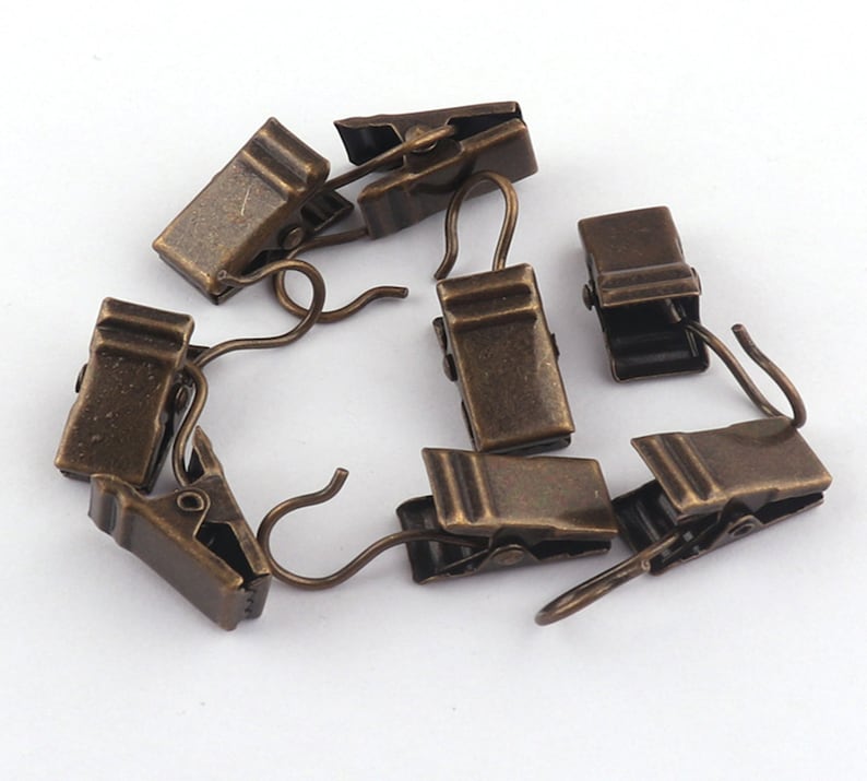 Antique Bronze Curtain Clip Hook Clasps Bulk Metal Hook Tapestry Holder ...