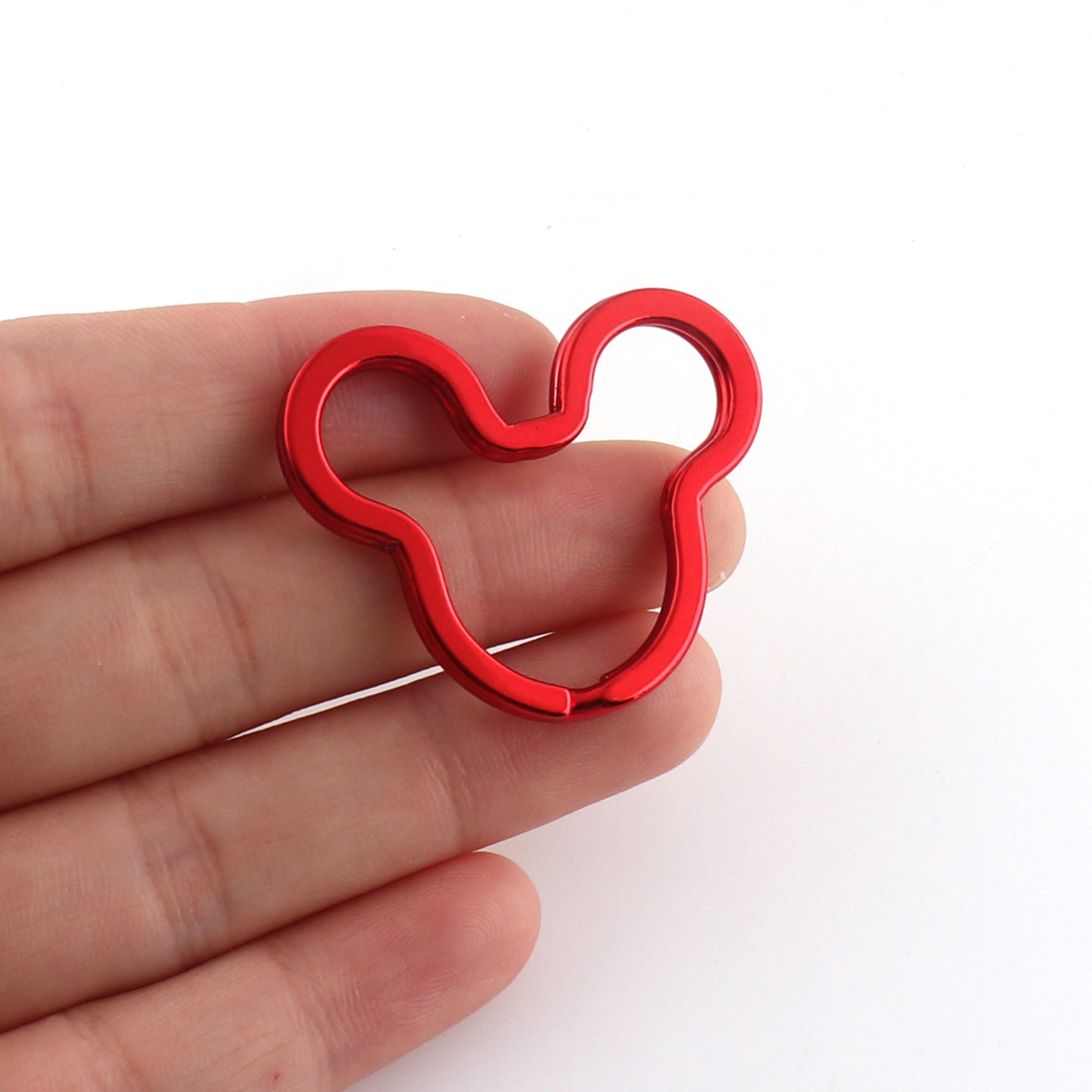 Red Color Heart Star Shape Key Ring Key Chain Split Ring Mouse - Etsy