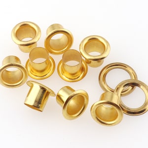 100pcs Eyelets Grommet Metal Eyelets 7mm Hole Gold Round Eyelets for ...