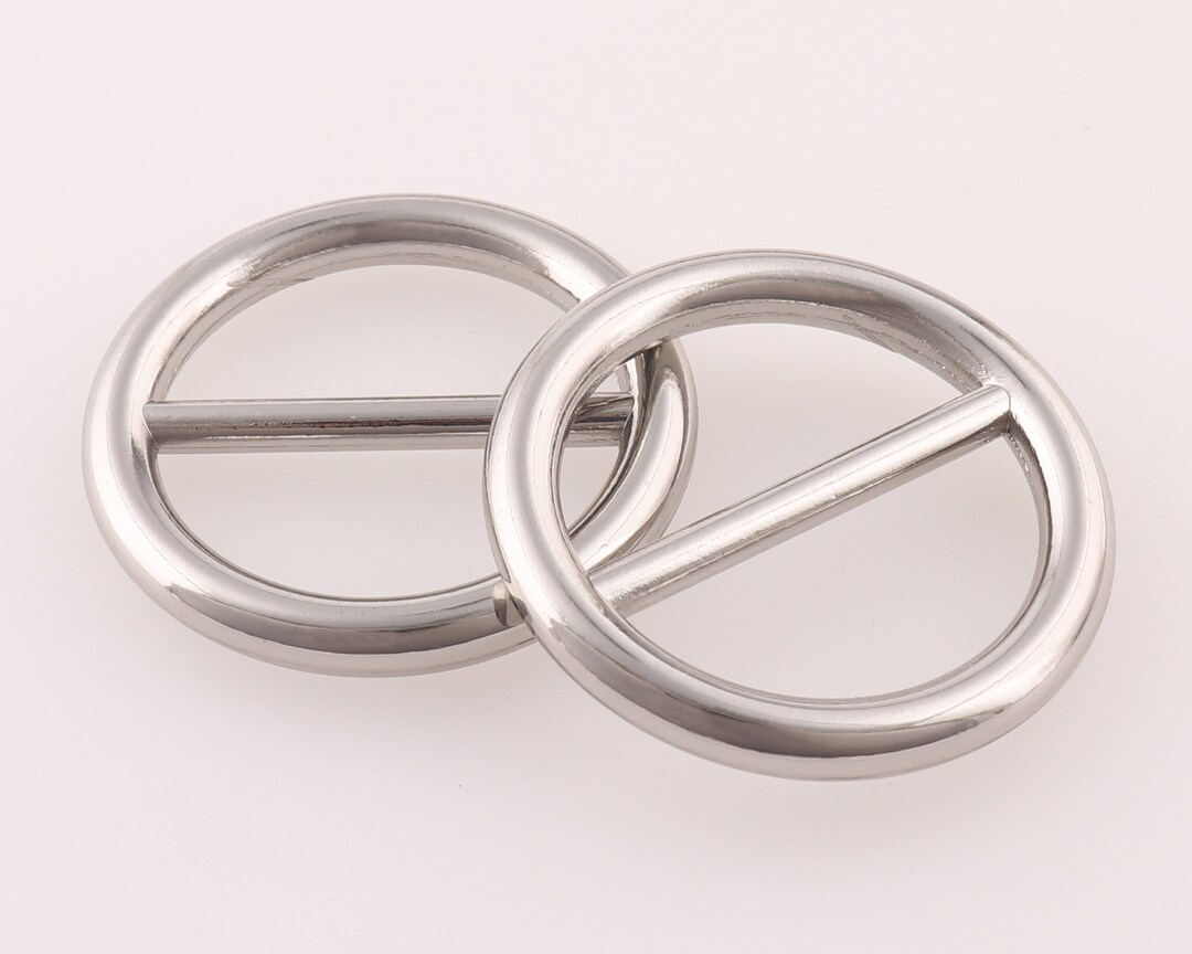 1''(24mm Inner) Round Silver Buckle Metal Slide Buckle Strap Buckle ...