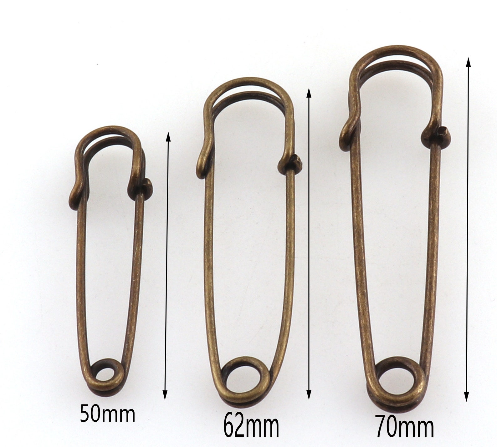 Vintage Brooch Findings Bronze Color Large Safety Pins Brooch - Etsy