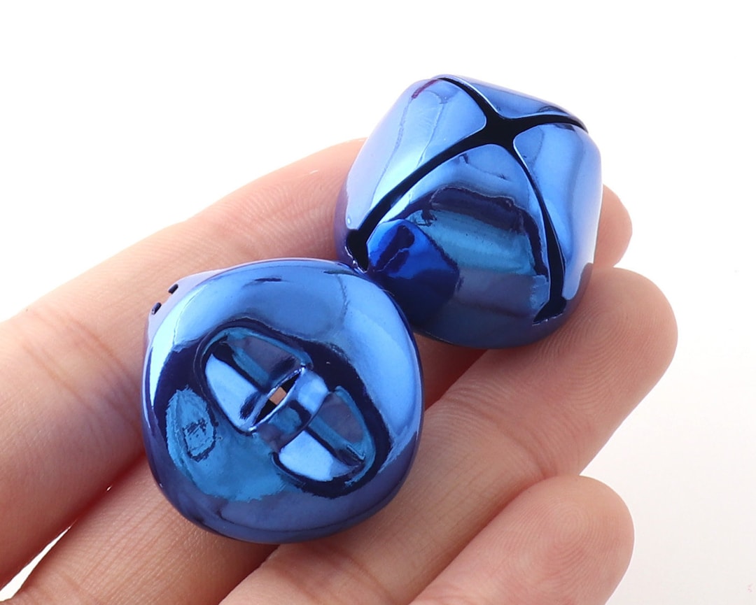 Large Jingle Bells Blue Color Iron Metal 30mm/25mm Bells DIY Ornament ...