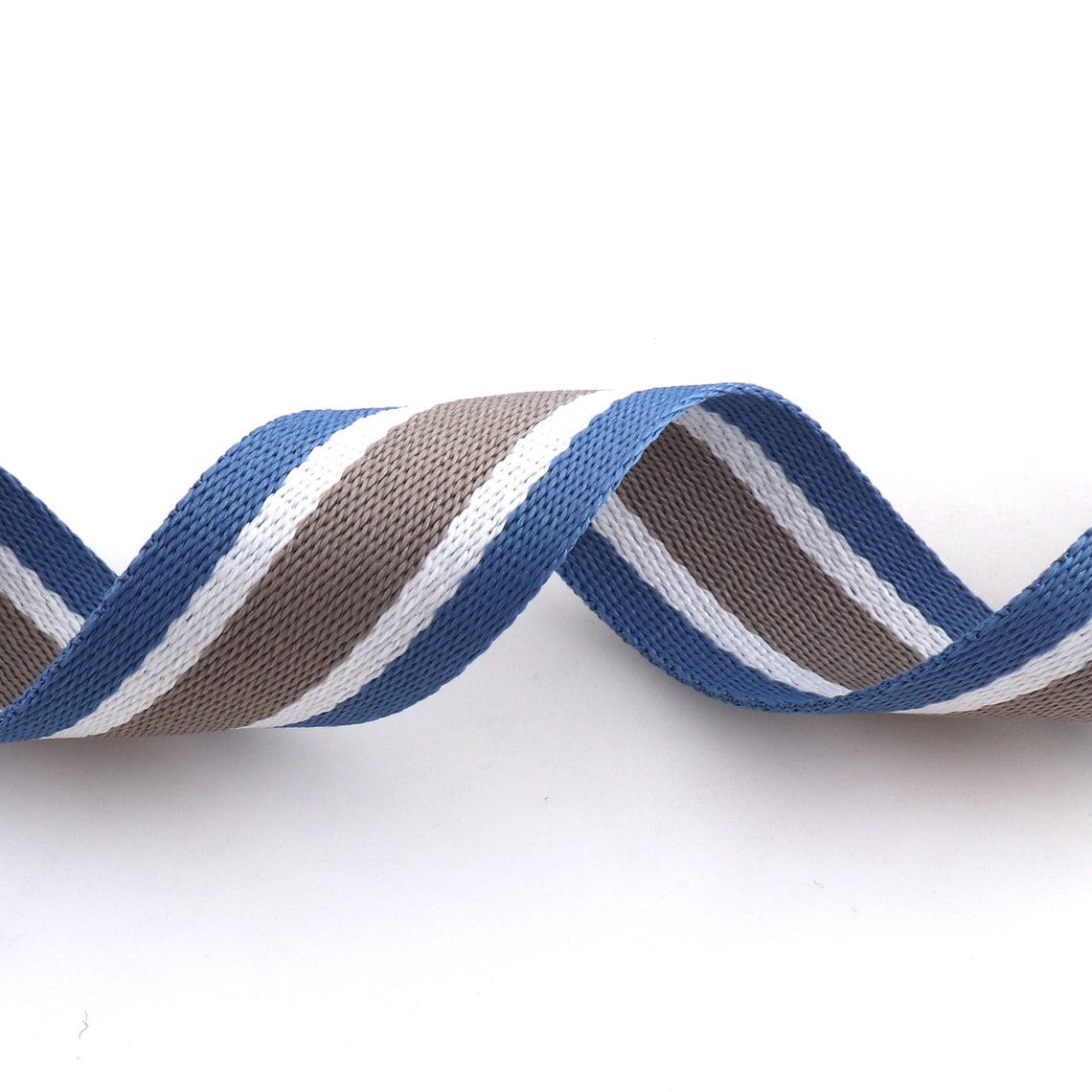 Blue Color Stripe Webbing 1.5 Inch Nylon Webbing Belt Ribbons Band Dog ...