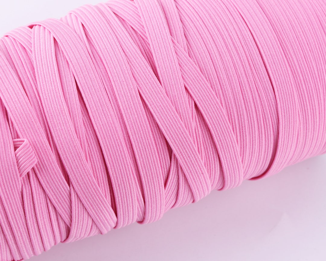 Elastic Band 6mm - Elastic Cord for Masks - Pink Flat Elastic Ribbon ...