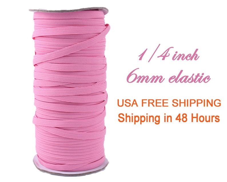 Elastic Band 6mm - Elastic Cord for Masks - Pink Flat Elastic Ribbon ...