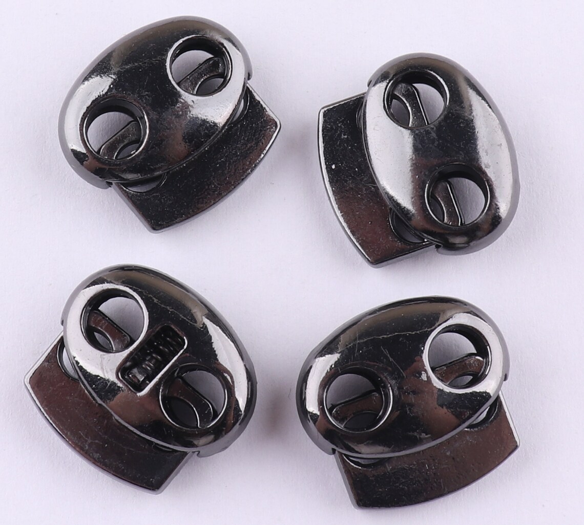 Black Cord Stopper Flat Rope Lock Spring Lock Cord Lock Double | Etsy