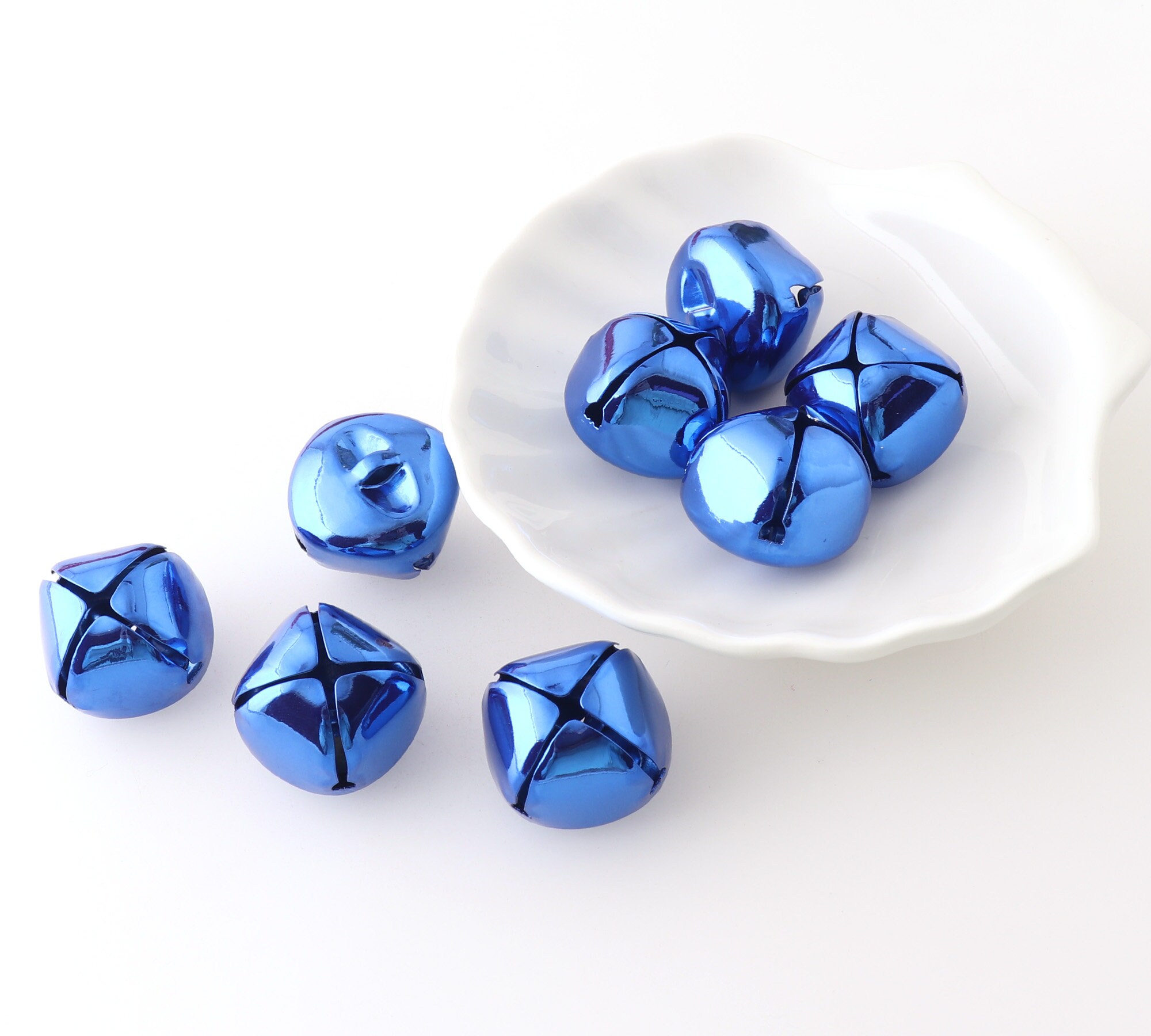Large Jingle Bells Blue Color Iron Metal 30mm/25mm Bells DIY Ornament ...