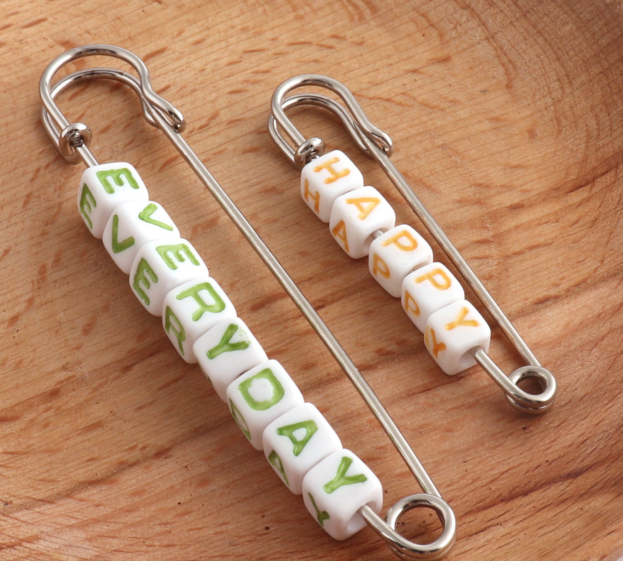 56/86mm Colorful Safety Pins With Letter Jewelry Pin Metal Pin - Etsy