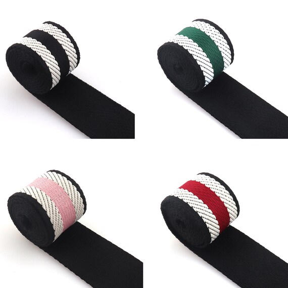 1 1/2inch Cotton Webbing Black Stripe Webbing Fabric Key Fobs | Etsy