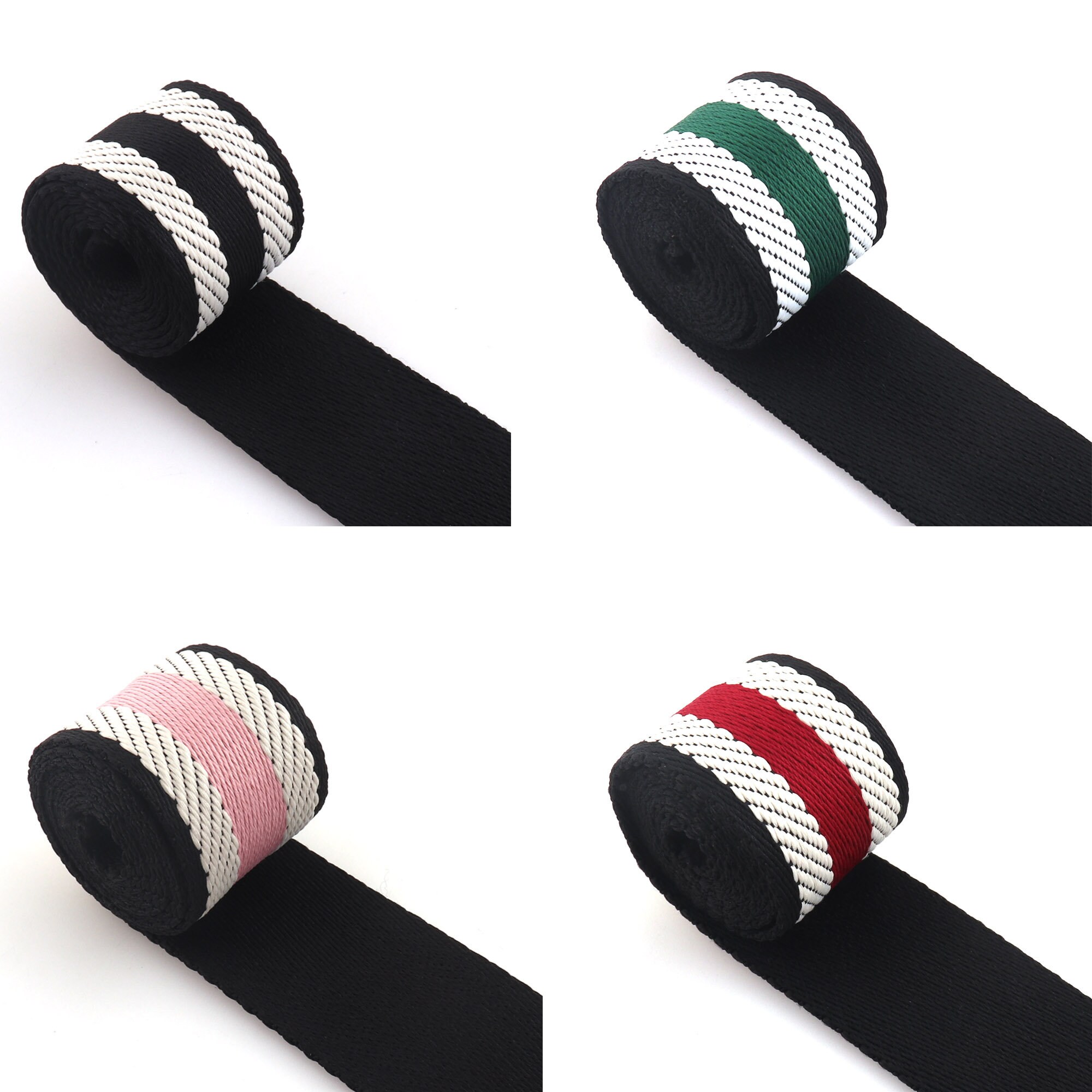 1 1/2inch Cotton Webbing Black Stripe Webbing Fabric Key Fobs | Etsy