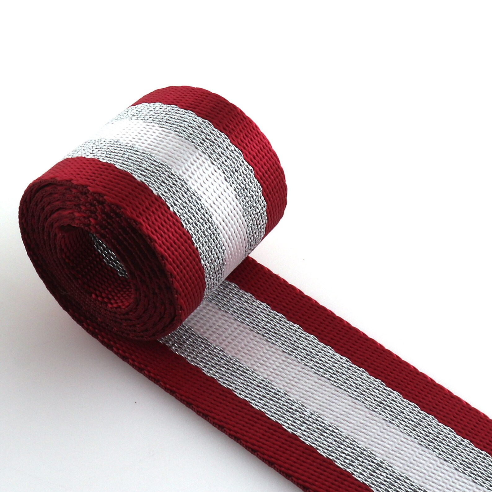 1.5 inch Nylon Red striped webbing heavyweight Webbing bag | Etsy