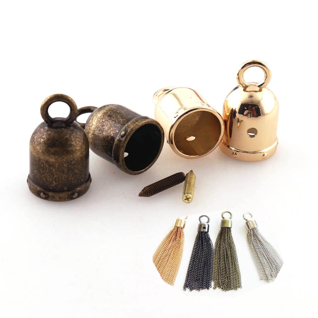 16mm Metal Tassel Caps End Caps Hook Hanging Beads End Caps With Loop ...