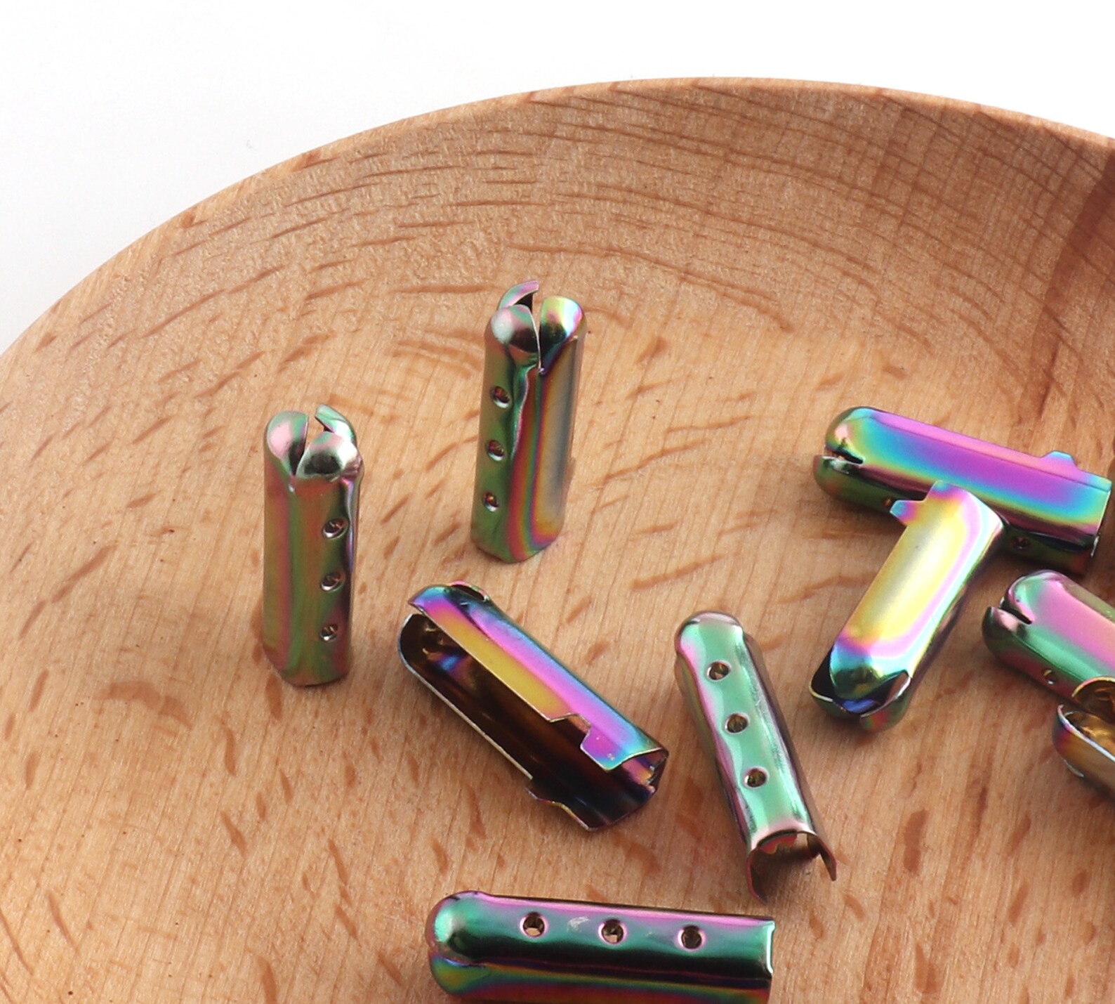 20mm Rainbow Metal End Tips Craft Cord Locks End Caps Cord End - Etsy ...