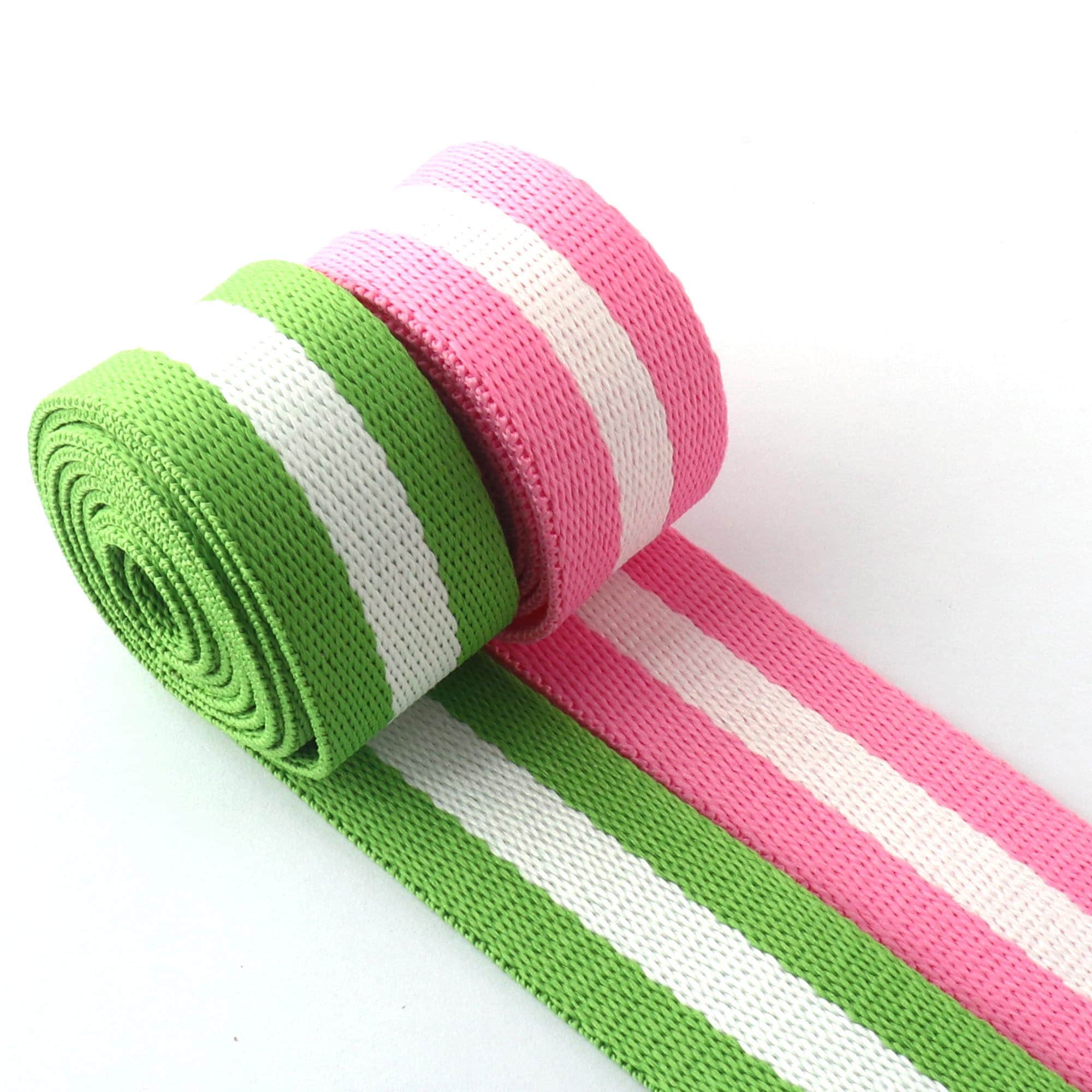 25mm Striped Webbing Pink Color Cotton Webbing Bag Strapping Key Fobs ...