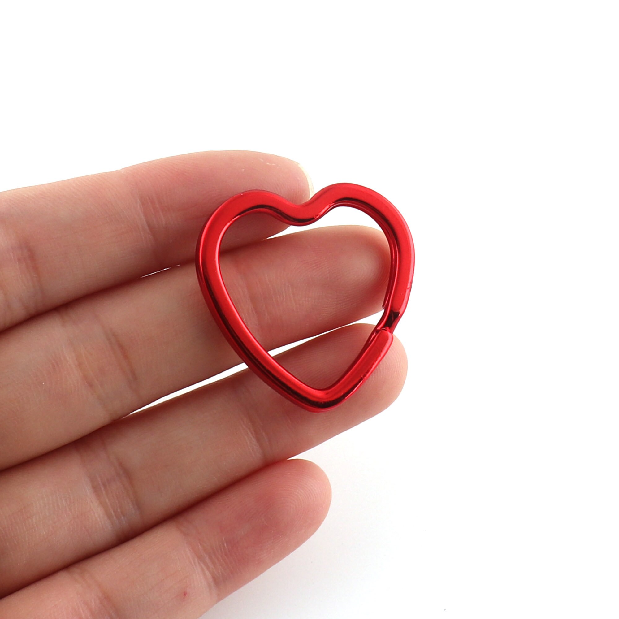 Red Color Heart Star Shape Key Ring Key Chain Split Ring Mouse | Etsy