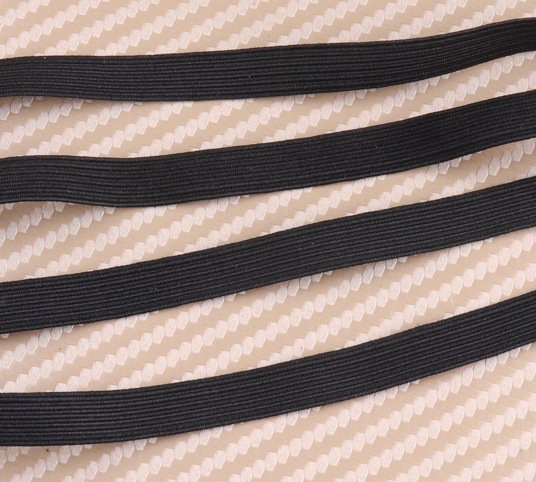 10/20/50/100 Yards Flat Elastic Cord, 12 Mm Fabric Elastic Cord, Black ...