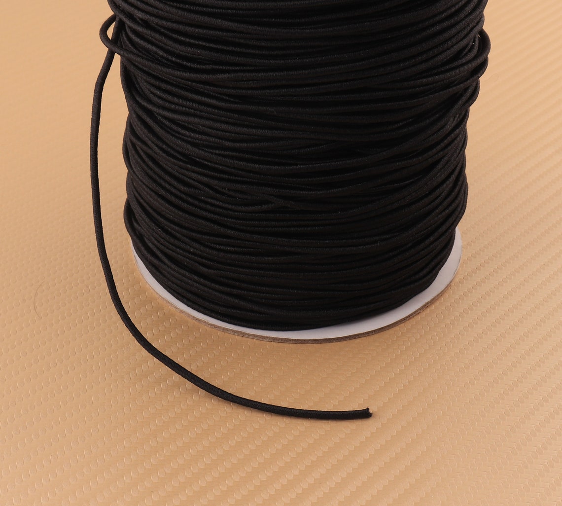 Black Rubber Bands Elastic Cord1.5 mm Wide Stretch Rope | Etsy