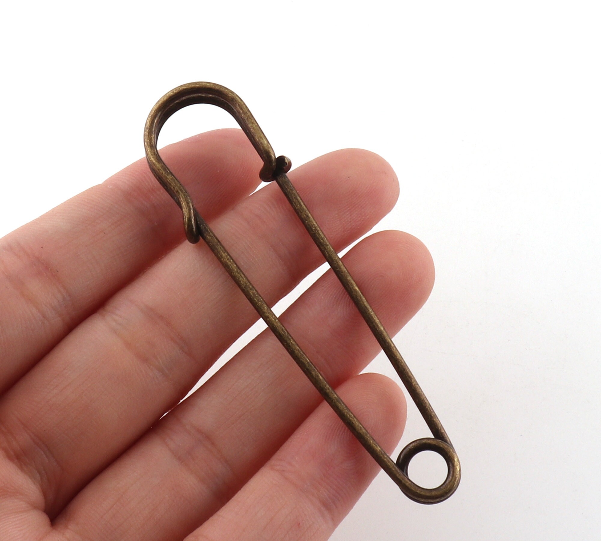 Vintage Brooch Findings Bronze Color Large Safety Pins Brooch | Etsy