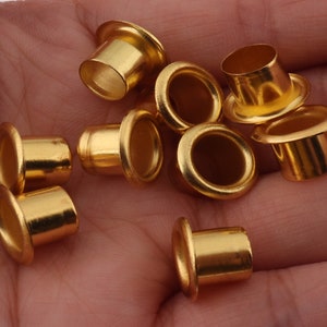 100pcs Eyelets Grommet Metal Eyelets 7mm Hole Gold Round Eyelets for ...
