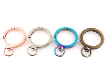 5 PCS Rainbow Round Spring Hook Ring-round Carabiner Rainbow - Etsy